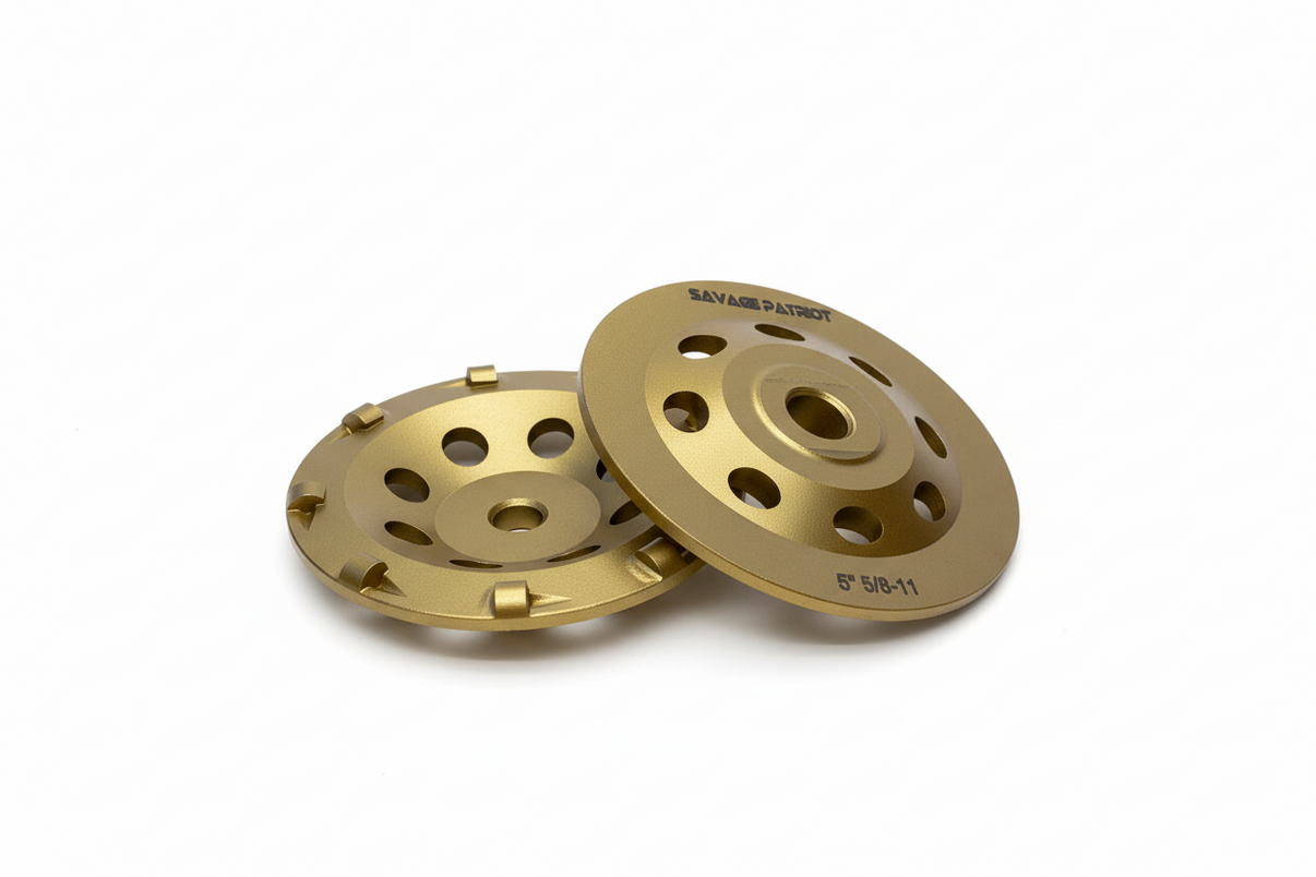 5" 1/4" Round PCD Cup Wheel – Savage Patriot Polymers